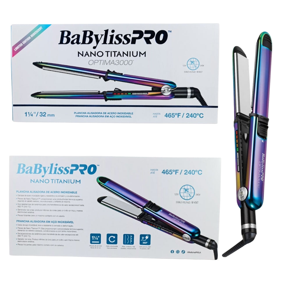 Equipo - Babyliss Pro Plancha Optima 3000 1¼" De Ancho Rainbow Limited